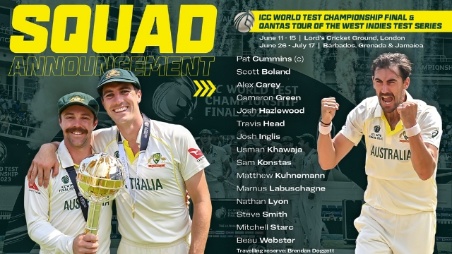 Australia squad for WTC Final 2025 vs South Africa confirmed