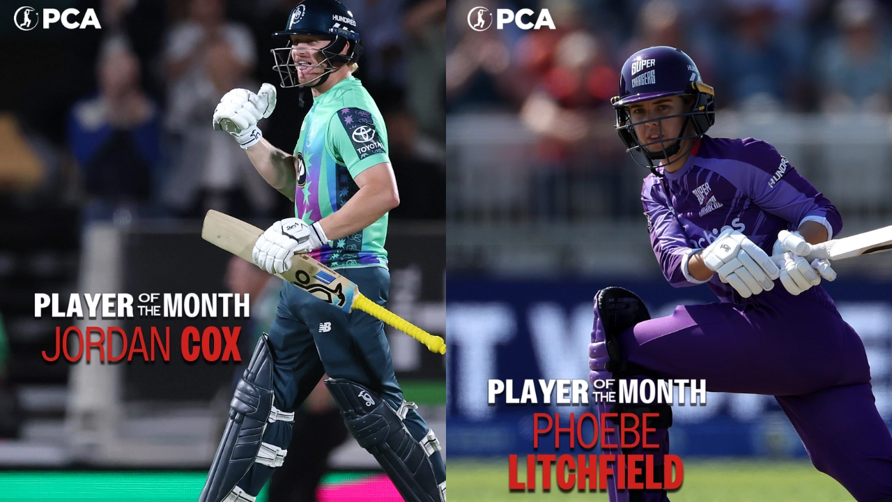Cox and Litchfield win PCA Player of the Month after Hundred MVPs