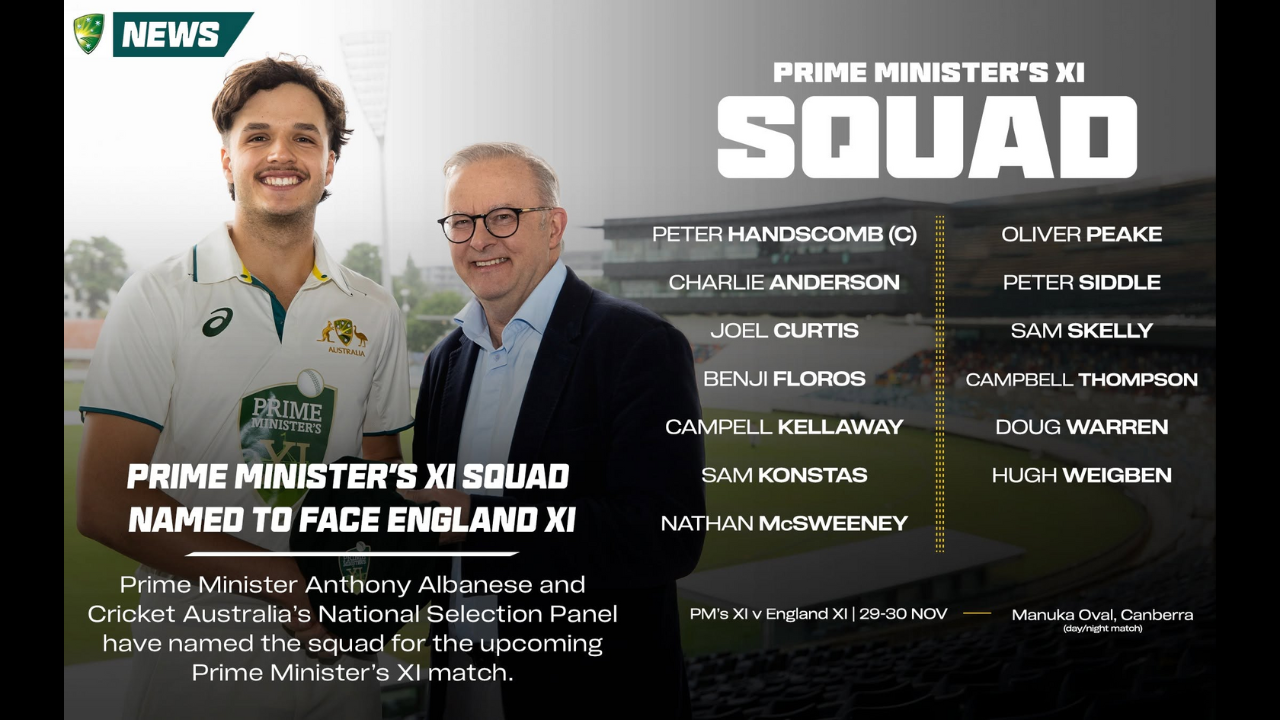 Prime MinisterÃ¢â‚¬â„¢s XI squad named to face England in pink-ball match