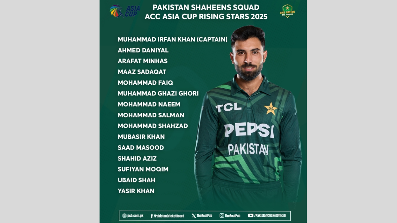 Irfan Khan to lead Pakistan Shaheens in Asia Cup Rising Stars 2025